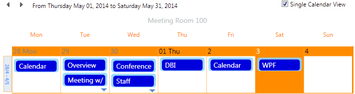 Calendar WPF | Schedule Controls | DBI Technologies Inc